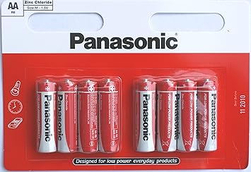 PANASONIC AA Zinc Chloride Red Color Disposable Batteries R6 - Pack of ...