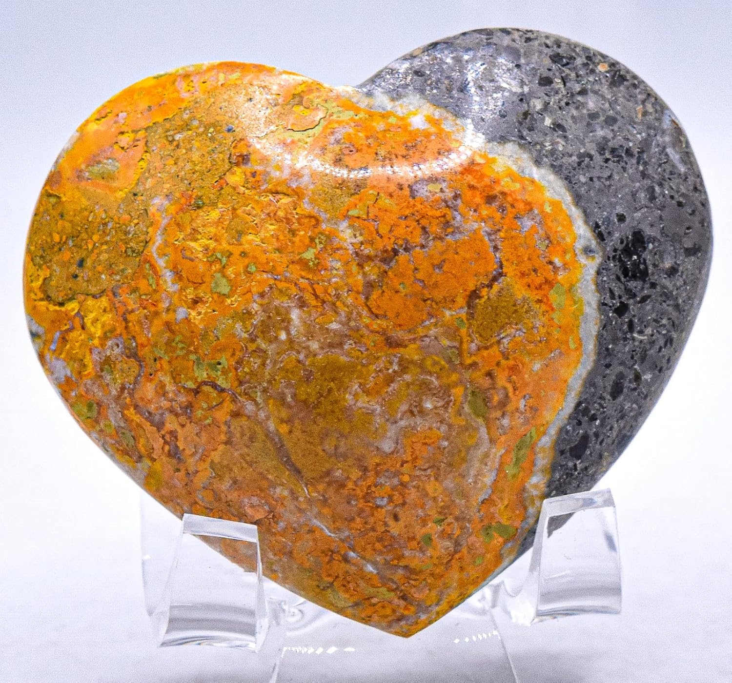 Amazon.com: 2.4" 95g Orange Silverish Bumble Bee Jasper Carved Heart ...