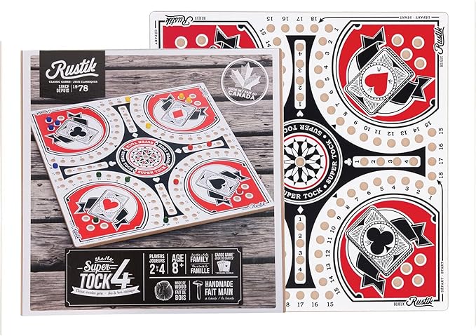 Rustik Tock Game-4 Players 16" Board, Multicolor, Board Games - Amazon ...
