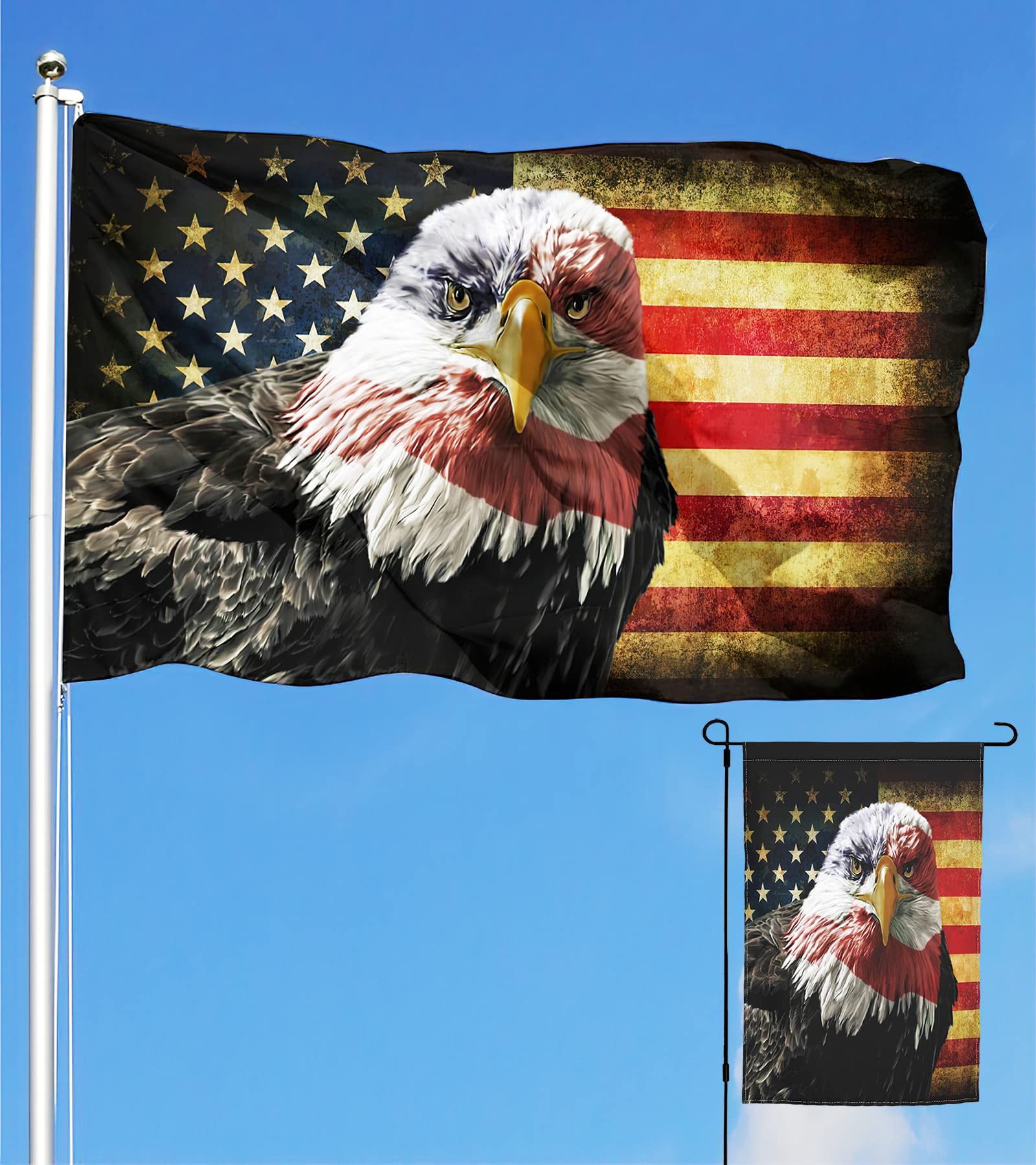 American Flag Colored Bald Eagles American Flag Eagle Large Decals For