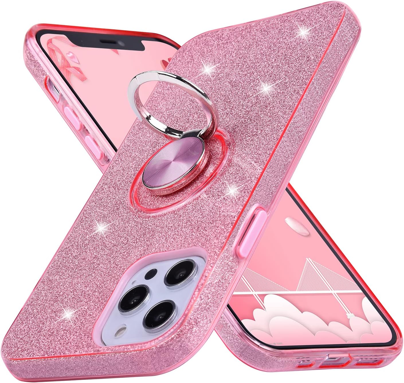 Amazon.com: Wisdompro Case for iPhone 12 Mini, Cute Glitter Bling ...