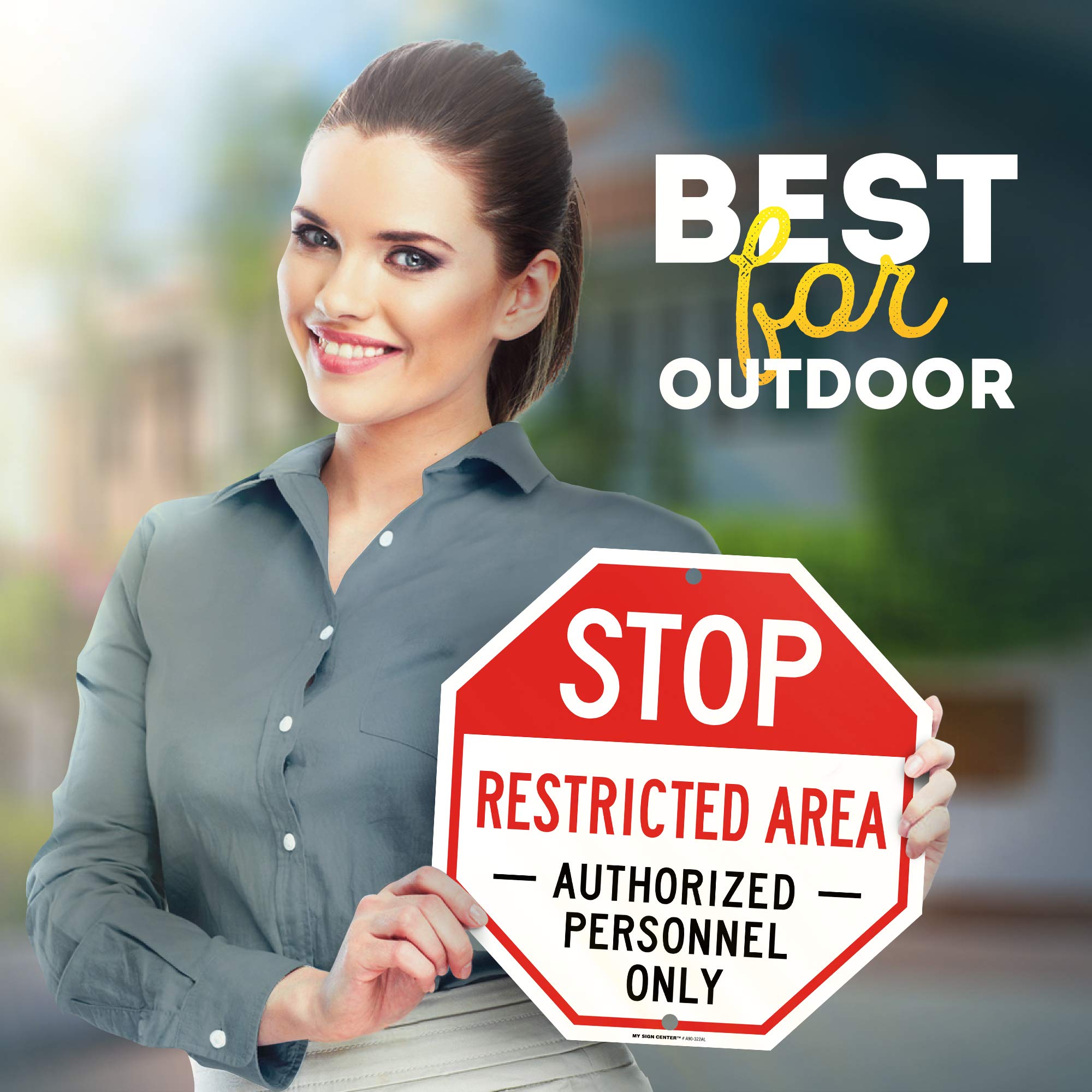 Stop Restricted Area Sign Authorized Personnel Only, Octagon Shaped, 11 ...