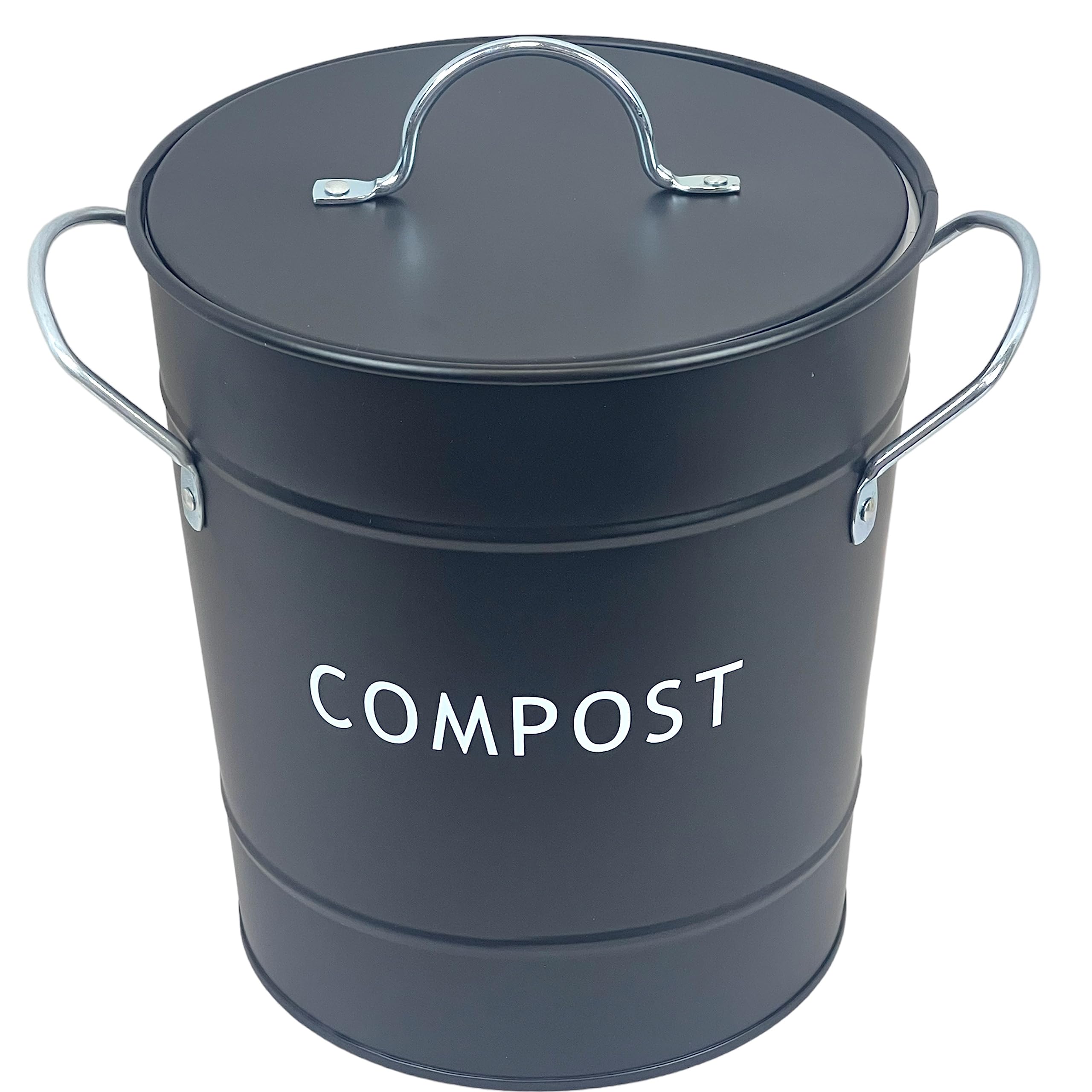 Metal Kitchen Compost Bin Black -Composting Bin for Food Waste ...