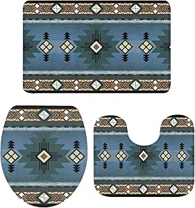 Amazon.com: Western Southwest Bathroom Rugs Mat Sets 3 Piece, Bath ...