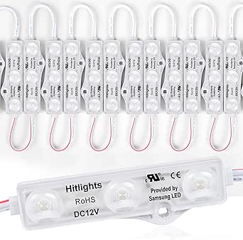 Amazon.com: HitLights LED Module 60Pcs 12V Super Bright Cool White LED ...