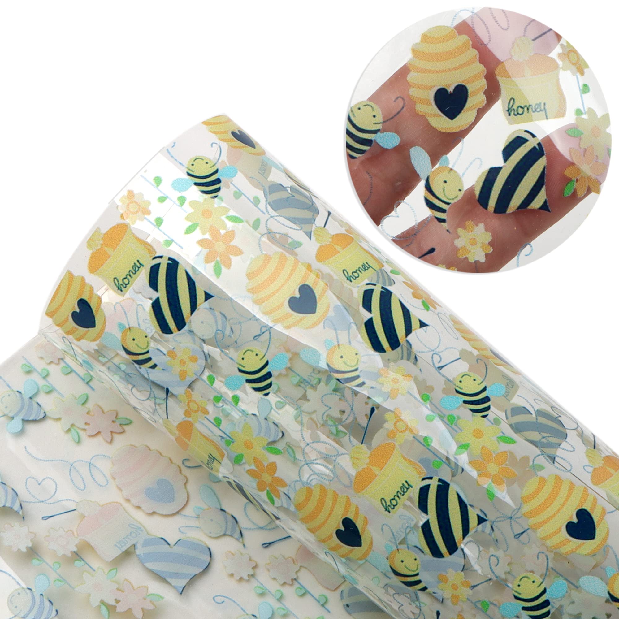 Amazon.com: David Angie Transparent PVC Printed Faux Leather Roll 11.8 ...