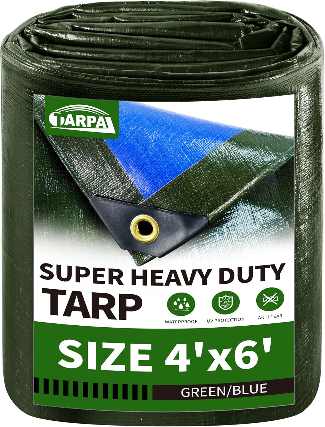 Amazon.com: TARPAL Tarps Waterproof 4x6 Green Heavy Duty Tarp 16mil ...