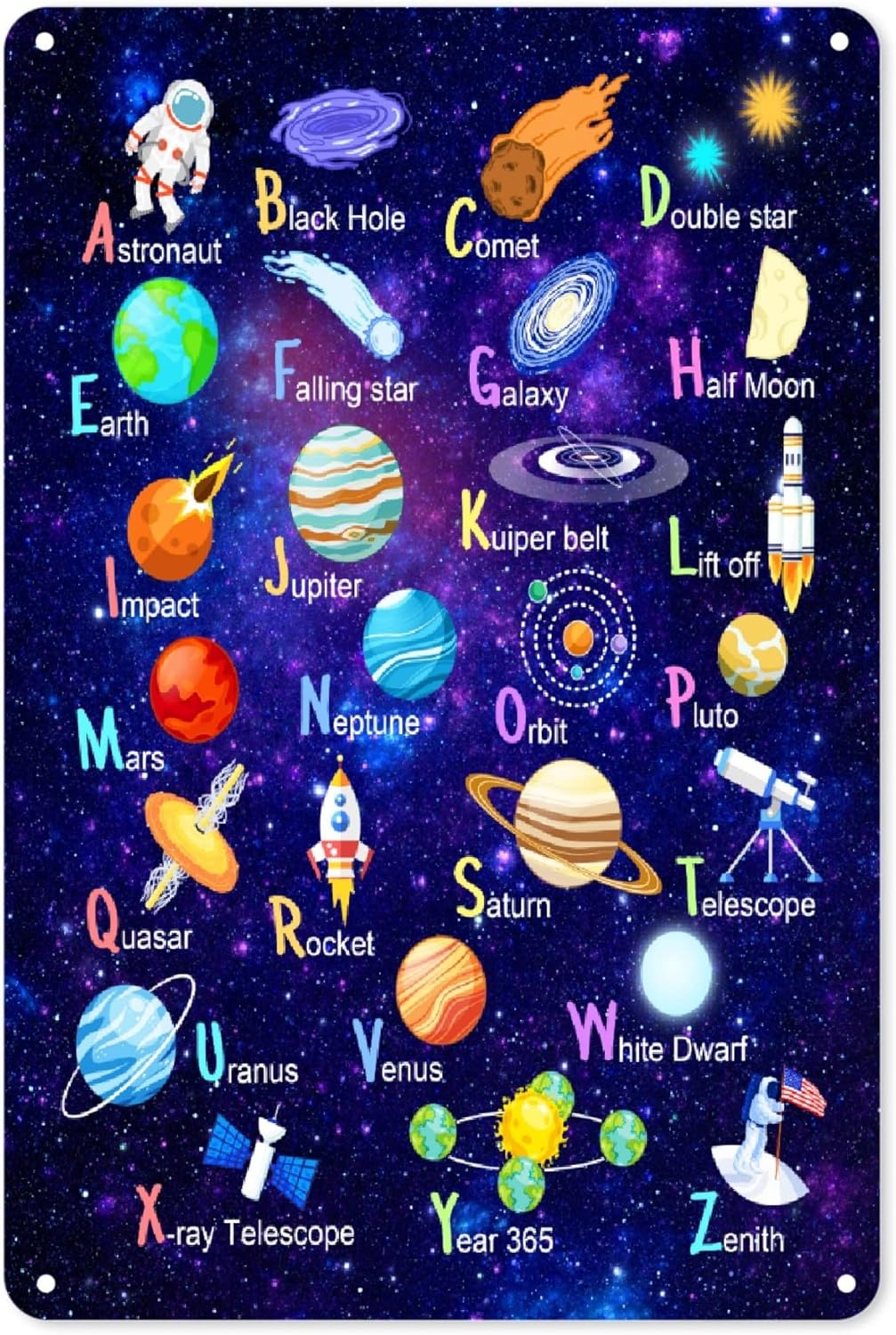 Amazon.com: Anomadassi Space Alphabet Poster 8 X 12 Inches Aluminum ...
