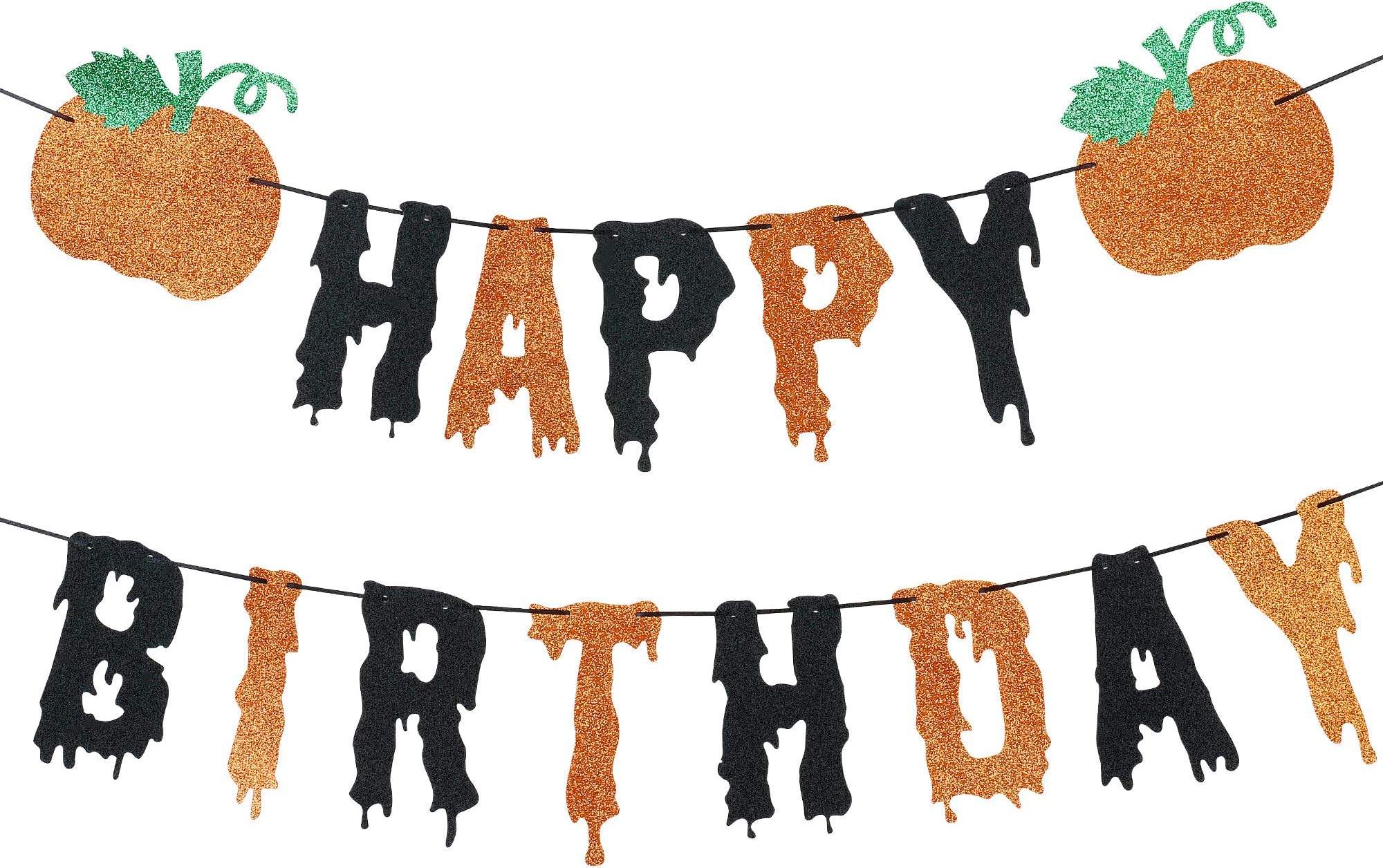 Amazon.com: Runhiskii Blue and Orange Birthday Banner, Happy Birthday ...