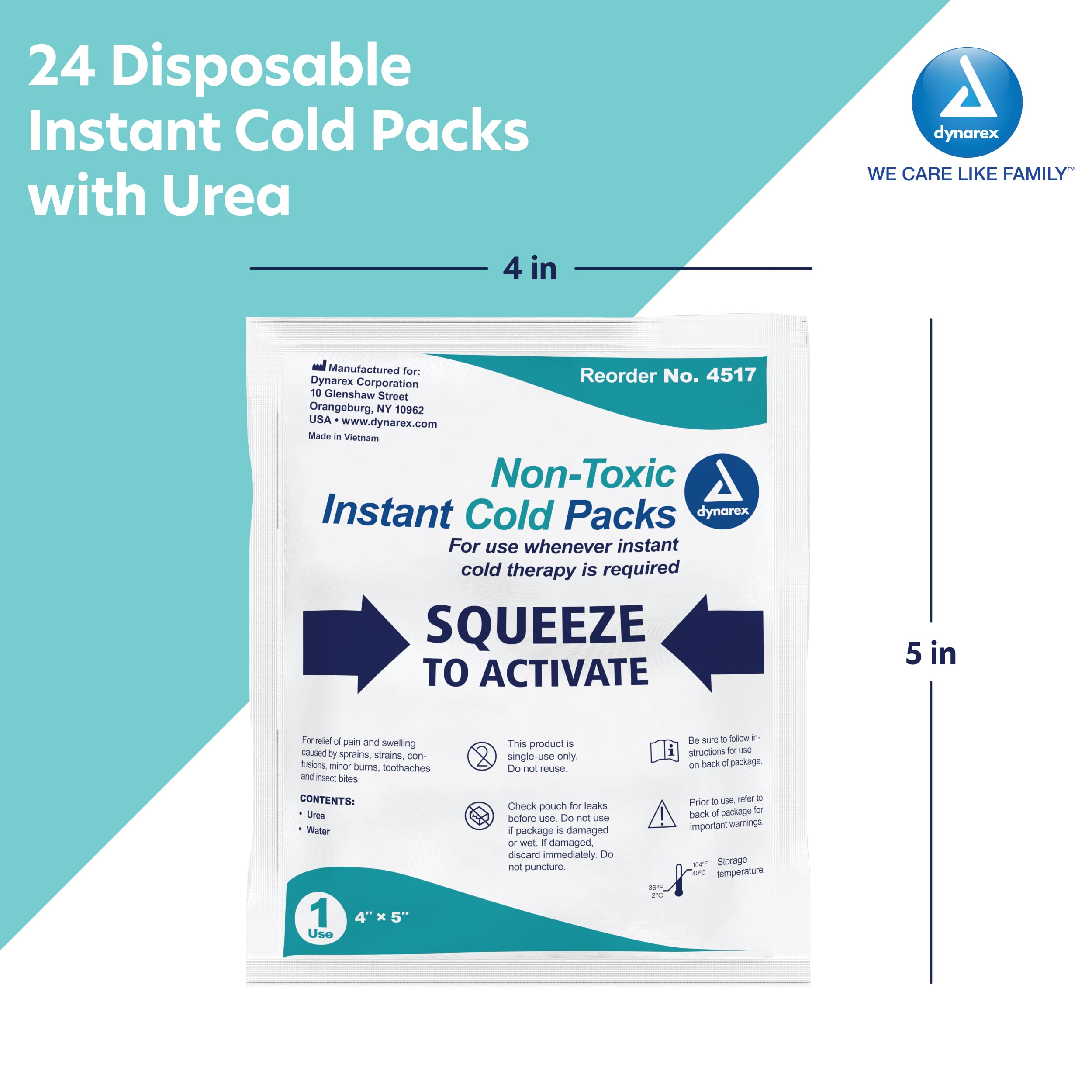 Buy Dynarex Instant Cold Packs with Urea - Disposable Ice Packs for ...