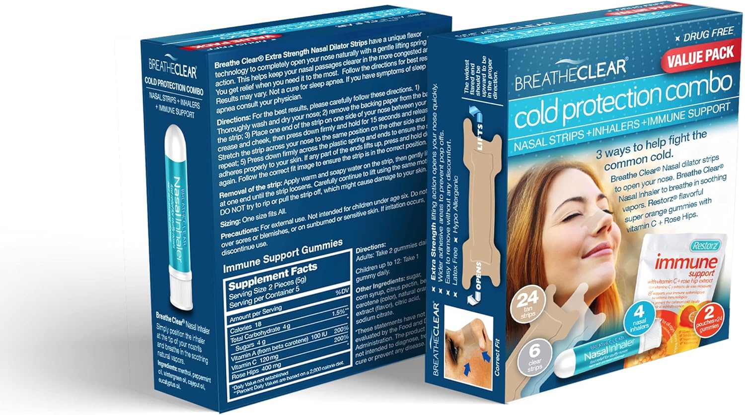 Amazon.com: Breathe Clear Fast Relief Cold Protection | Includes 24 ...