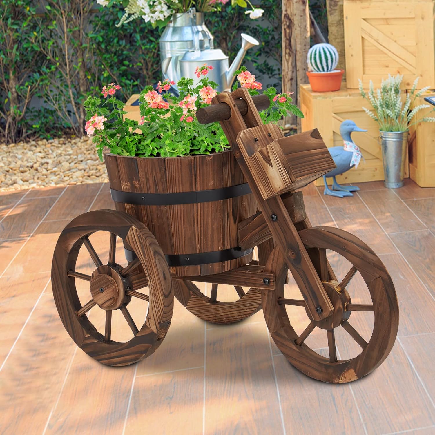 Amazon.com : KINTNESS Decorative Garden Planter - Wagon Cart with ...