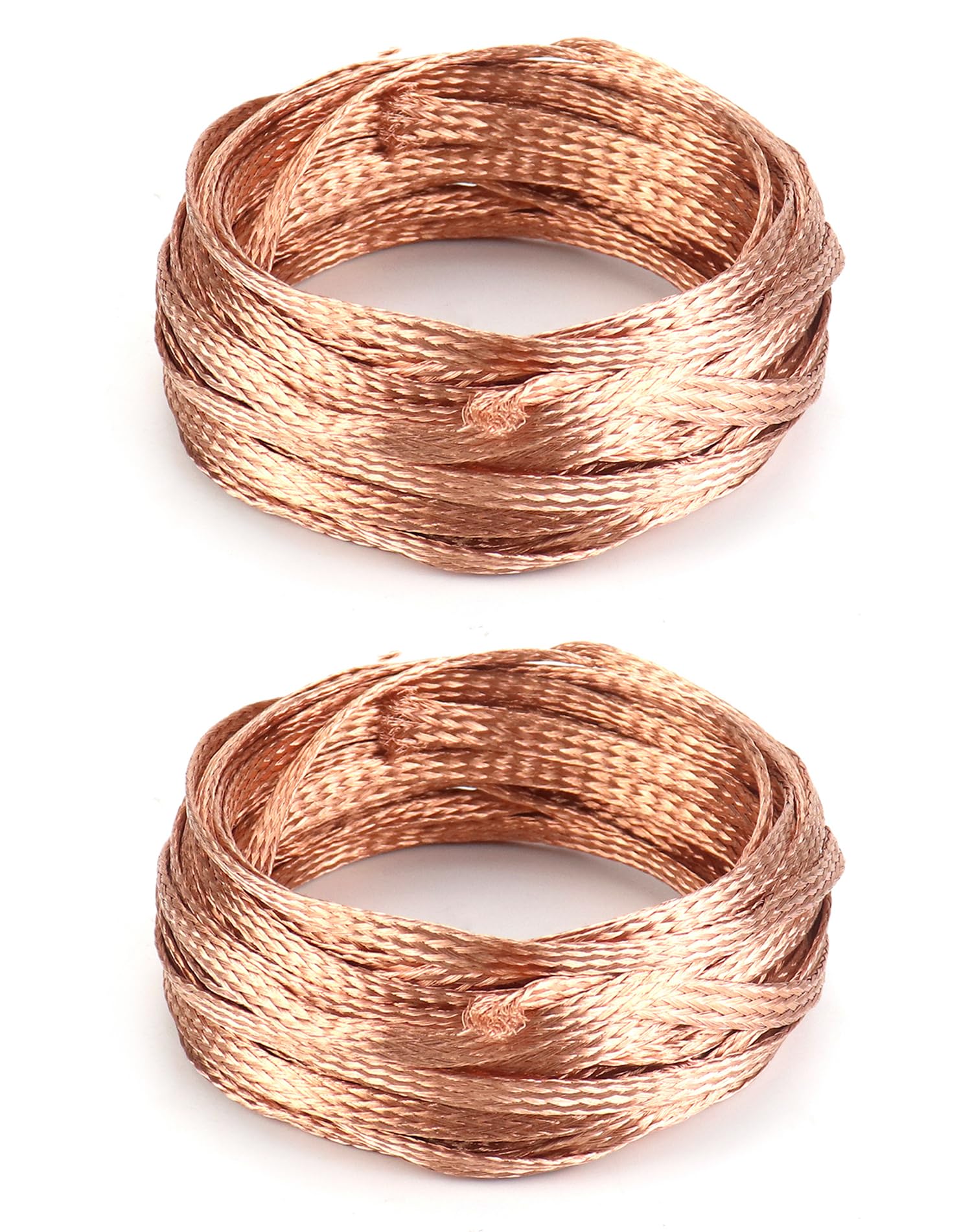 Snapklik.com : Flat Copper Braid Cable, 2 Pack 30ft 6mm Flat Copper ...