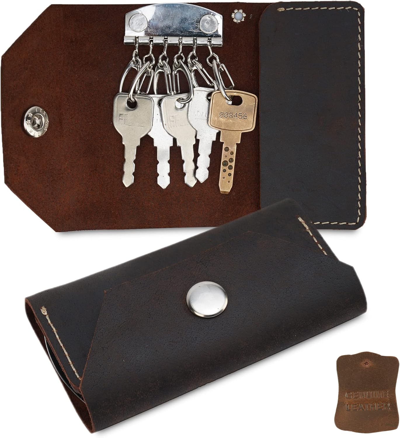 Amazon.com: The Antiq Genuine Leather Key Case, Waist Hanged Key ...