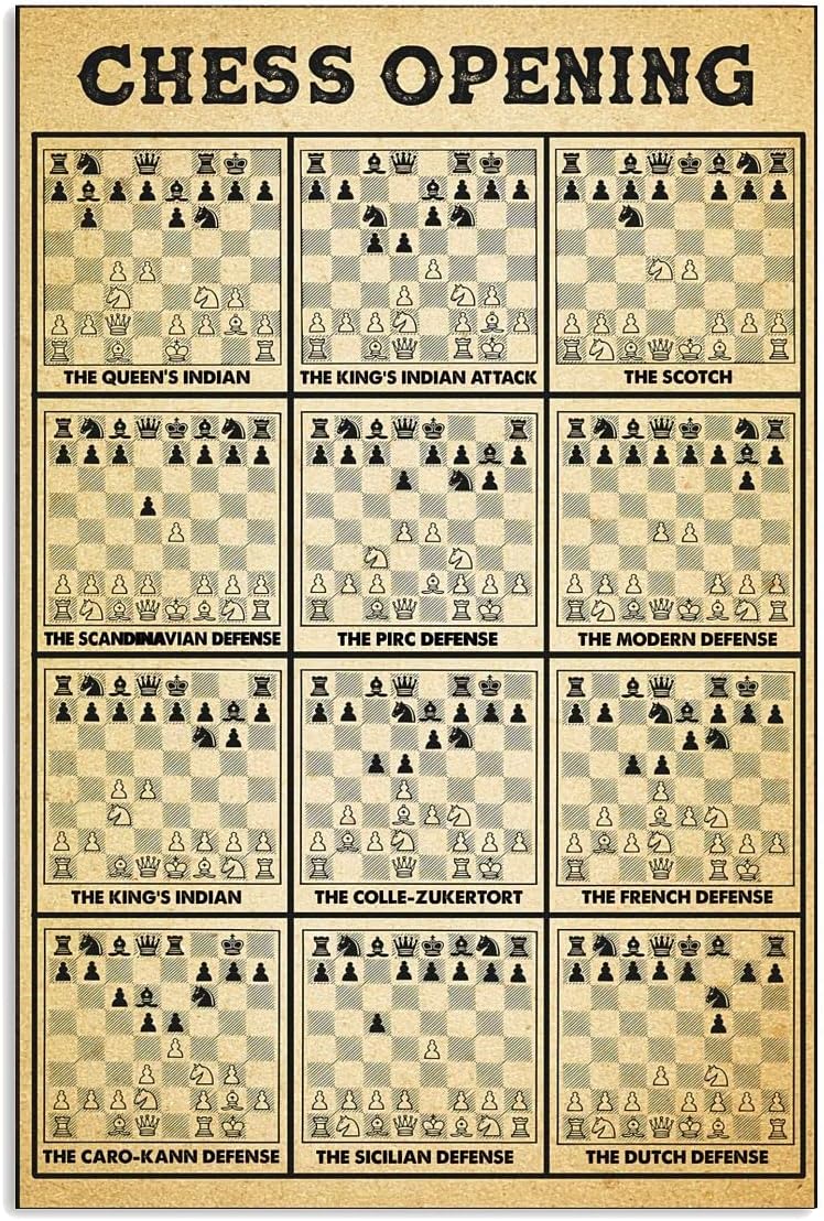 Amazon.com : Chess Knowledge Metal Tin Signs Chess Opening Reading ...