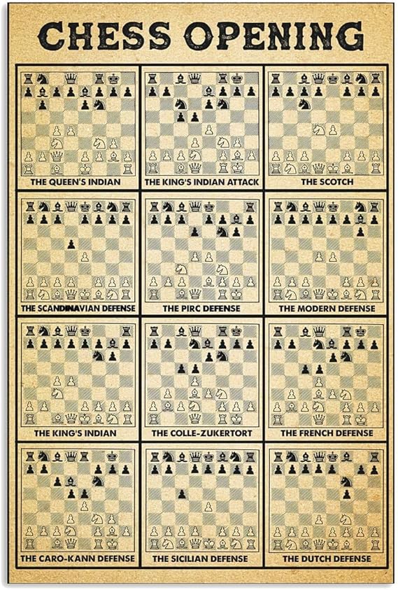 Amazon.com : Chess Knowledge Metal Tin Signs Chess Opening Reading ...