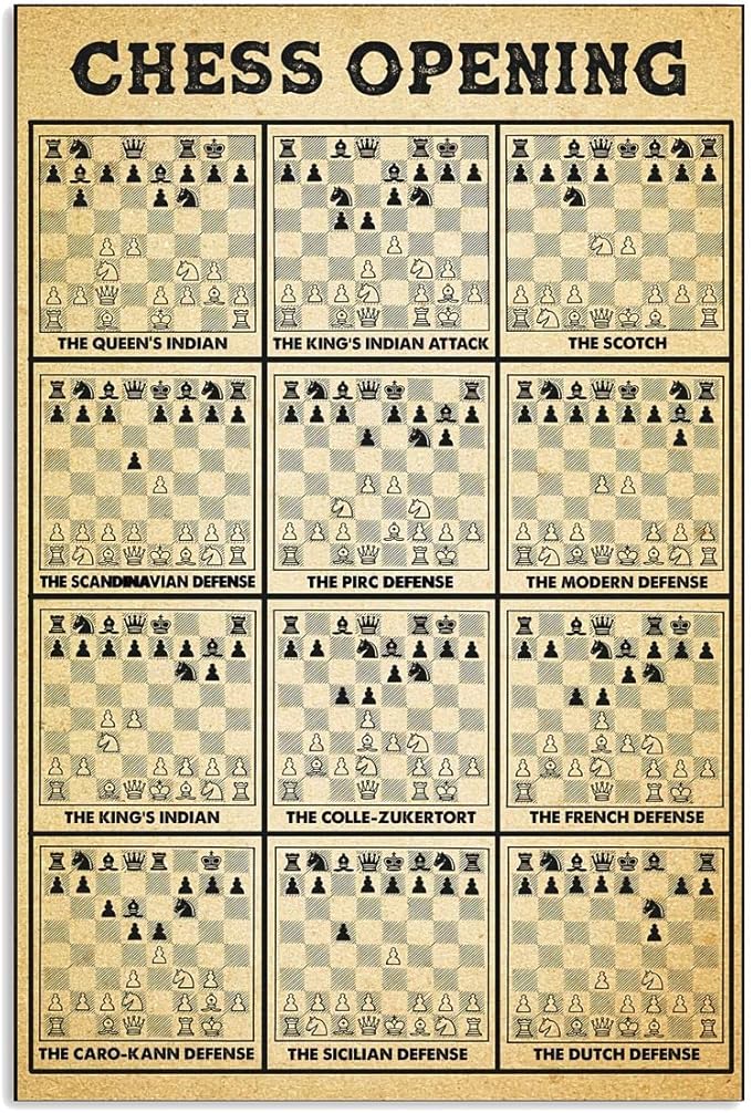 Amazon.com : Chess Knowledge Metal Tin Signs Chess Opening Reading ...