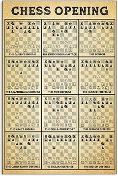 Amazon.com : Chess Knowledge Metal Tin Signs Chess Opening Reading ...