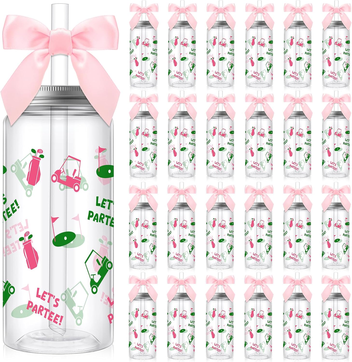 Amazon.com: Didaey 24 Pcs Golf Ball Cups with Straw Lid and Twist Bow ...