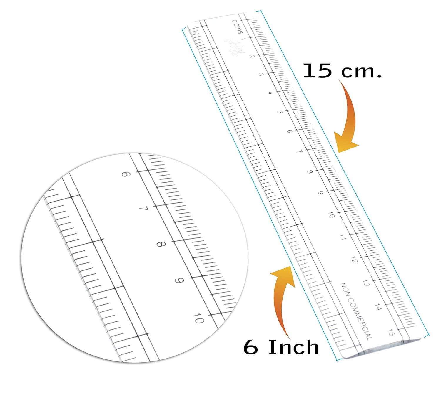 Inch 15 Cm Assorted Color Aluminum Ruler In Inch And CM Scale With
