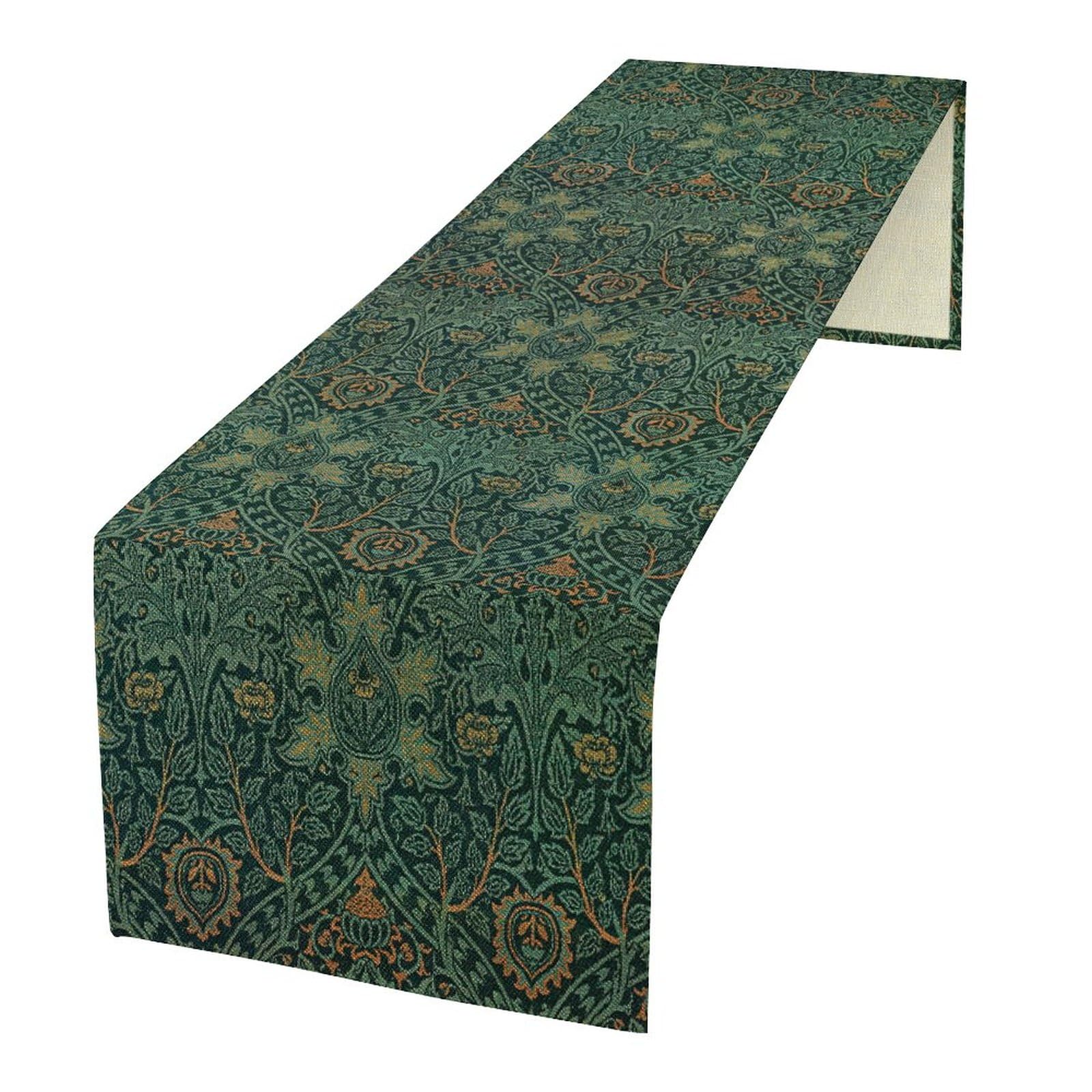 Amazon.com: William Morris Floral Table Runner,Vintage Flowers Birds ...