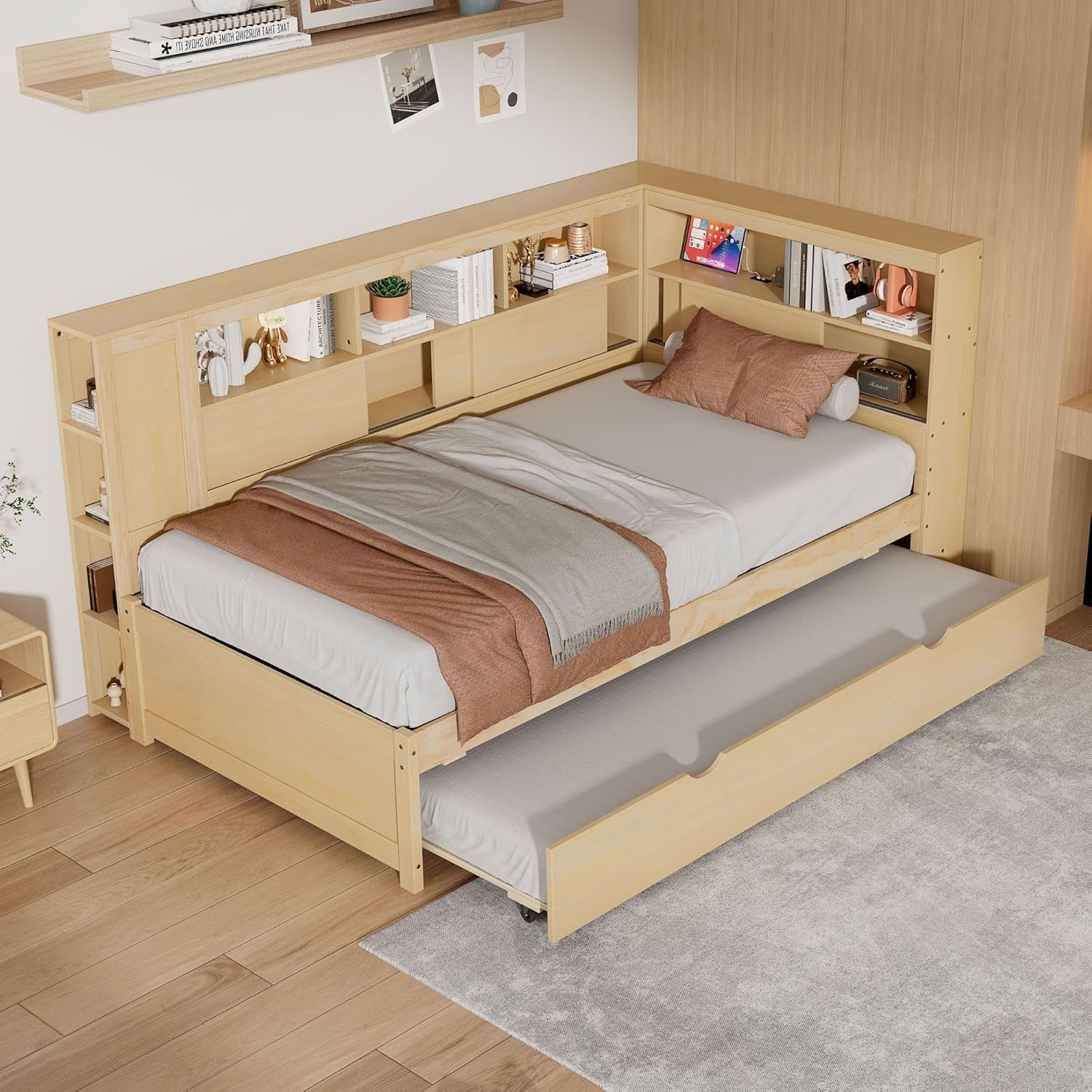 Amazon.com: Harper & Bright Designs Twin Size Daybed with Bookcase ...