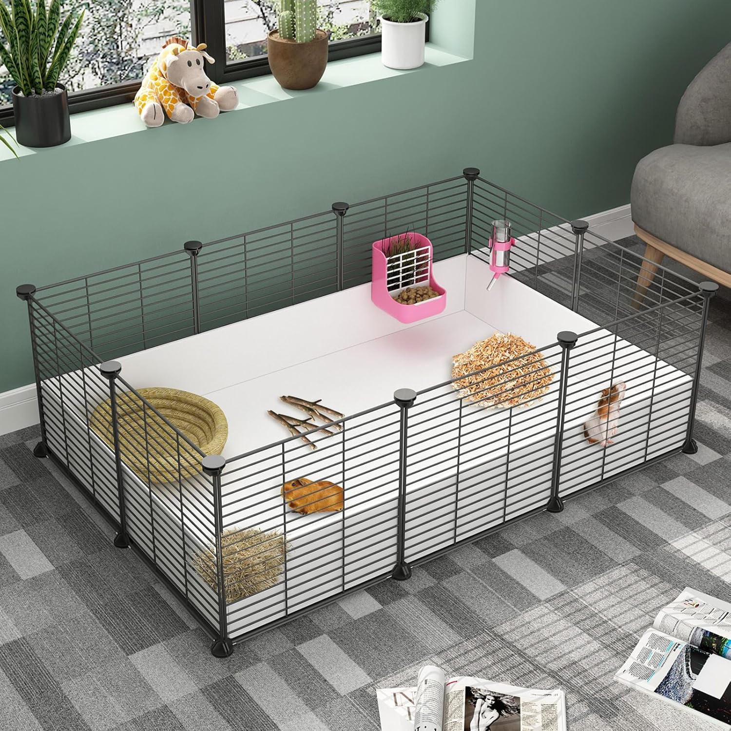 Amazon.com : Guinea Pig Cage,Indoor Habitat Cage with Waterproof ...