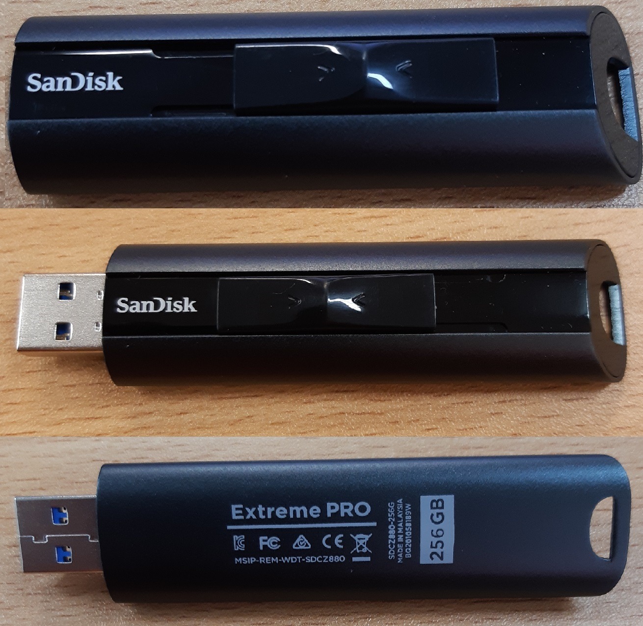 SanDisk 256GB Extreme Pro Solid State Flash Drive USB3.2 SDCZ880-256G ...