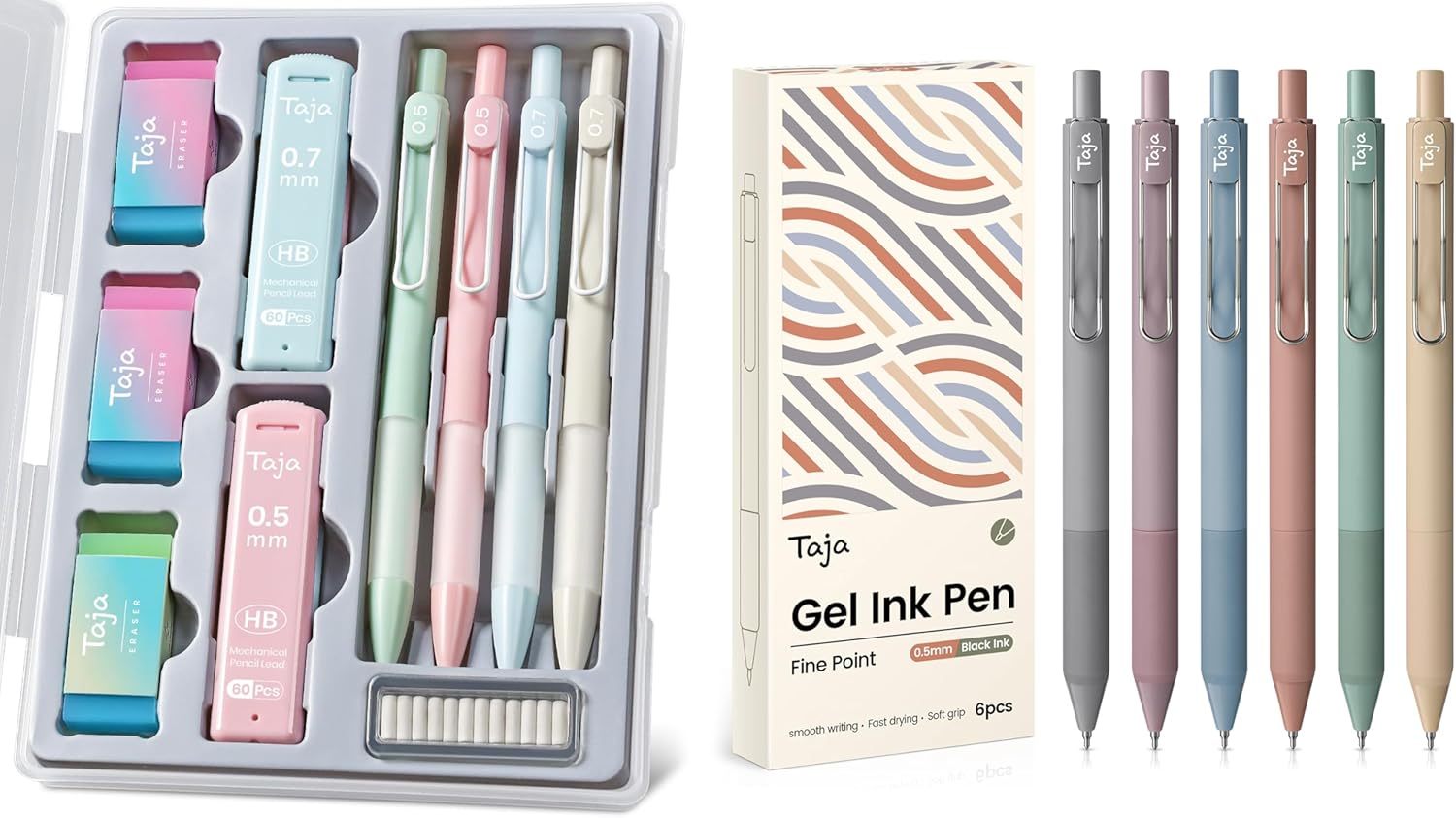 Amazon.com : Taja Gel Pens and Mechanical Pencil Set Bundle for Office ...