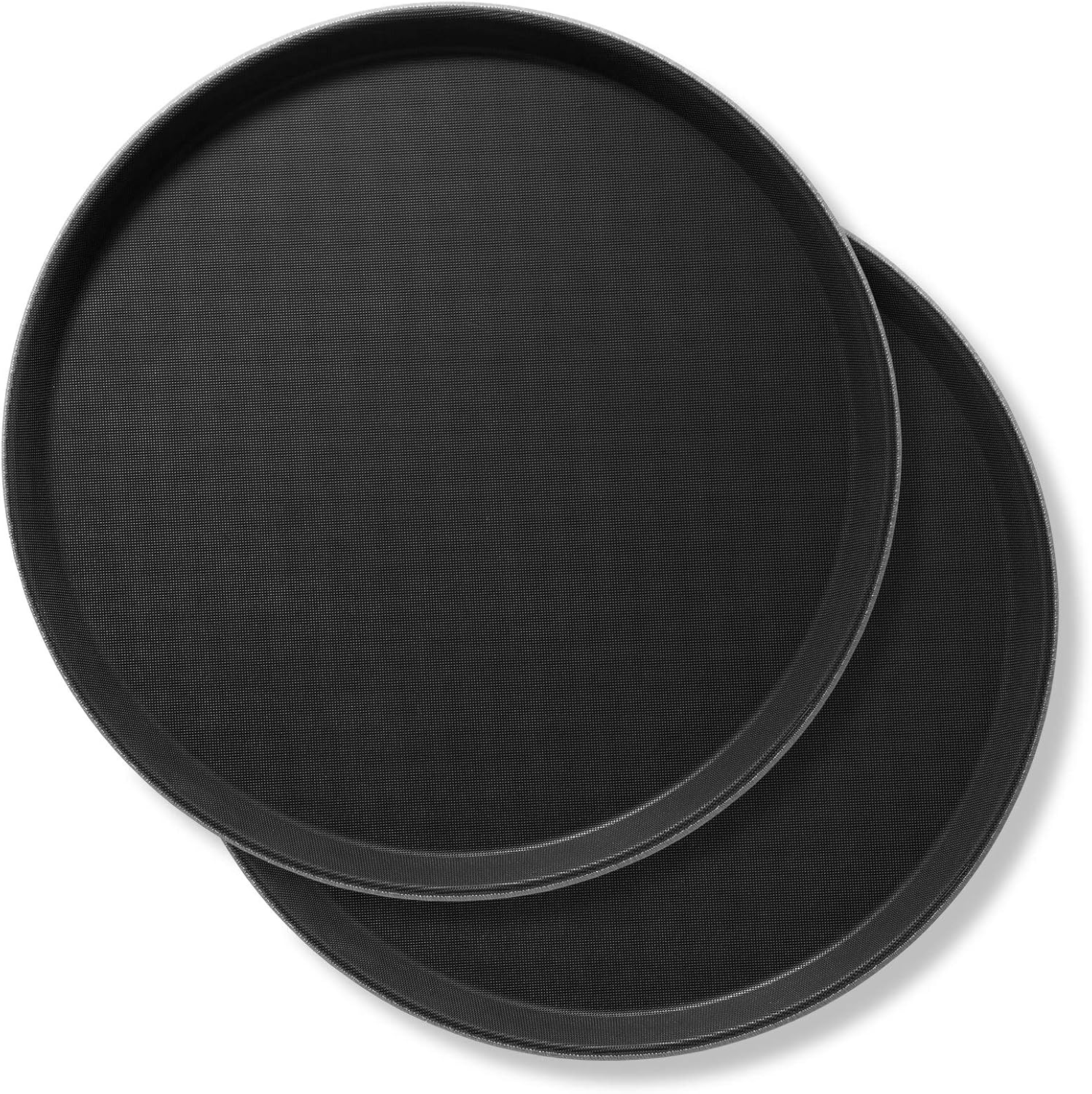 Jubilee 14" Round Restaurant Serving Trays (Set of 2), Black - NSF ...
