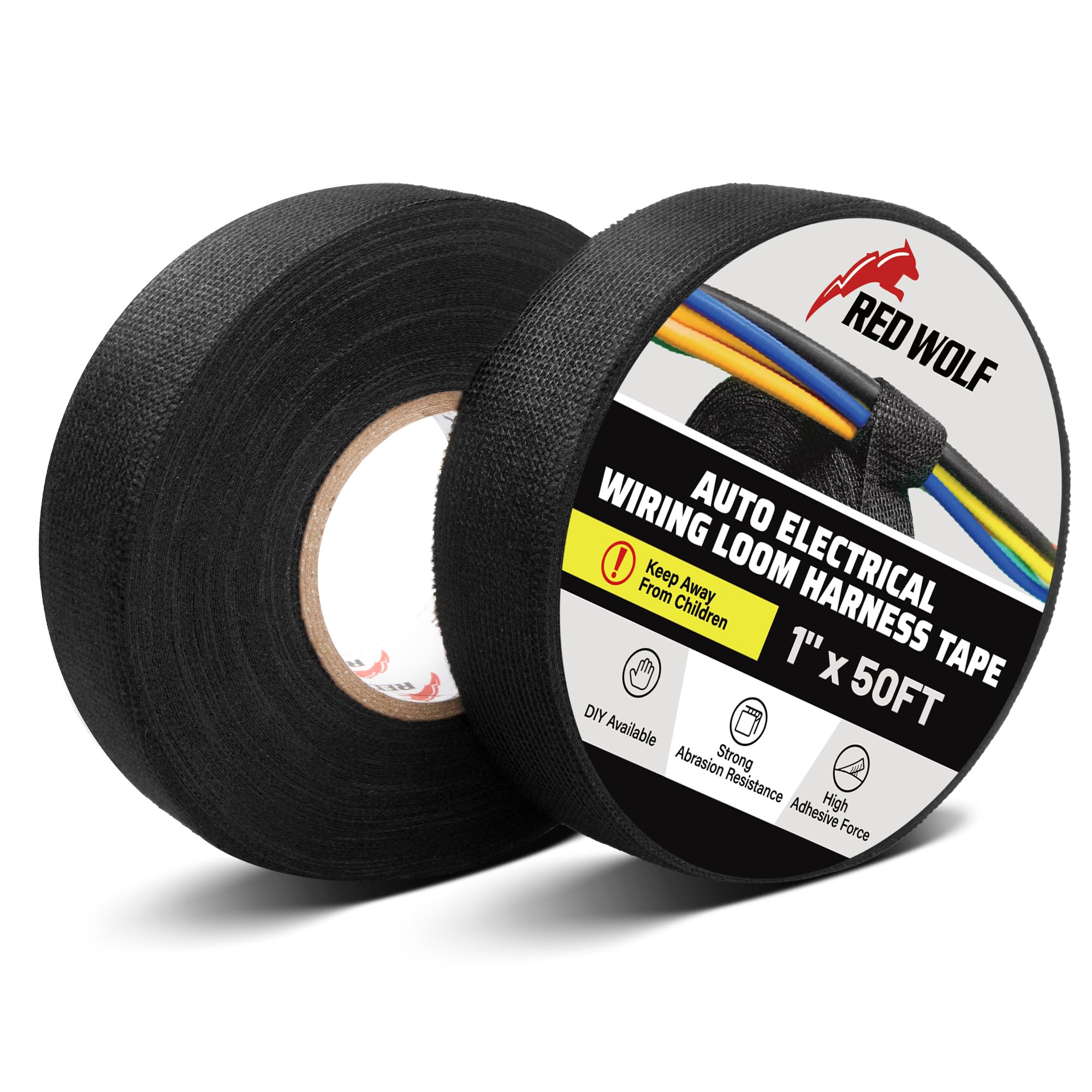 Amazon.com: RED WOLF Wire Harness Cloth Tape 1 Inch x 50 FT Electric ...