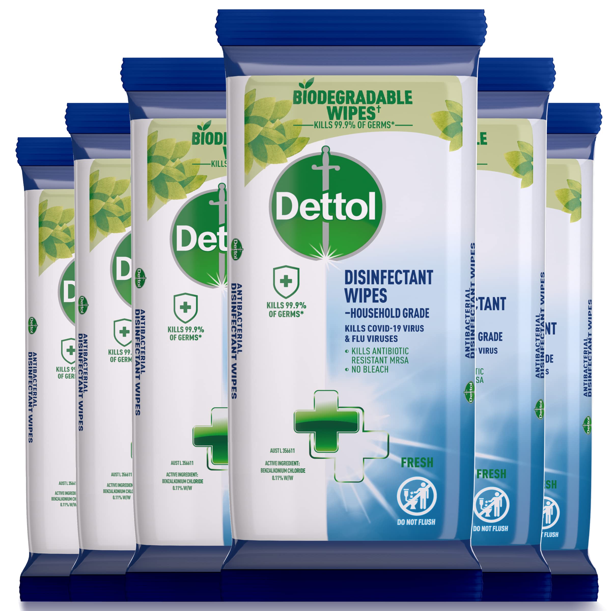 Dettol Biodegradable Antibacterial Disinfectant Surface Cleaning Wipes ...
