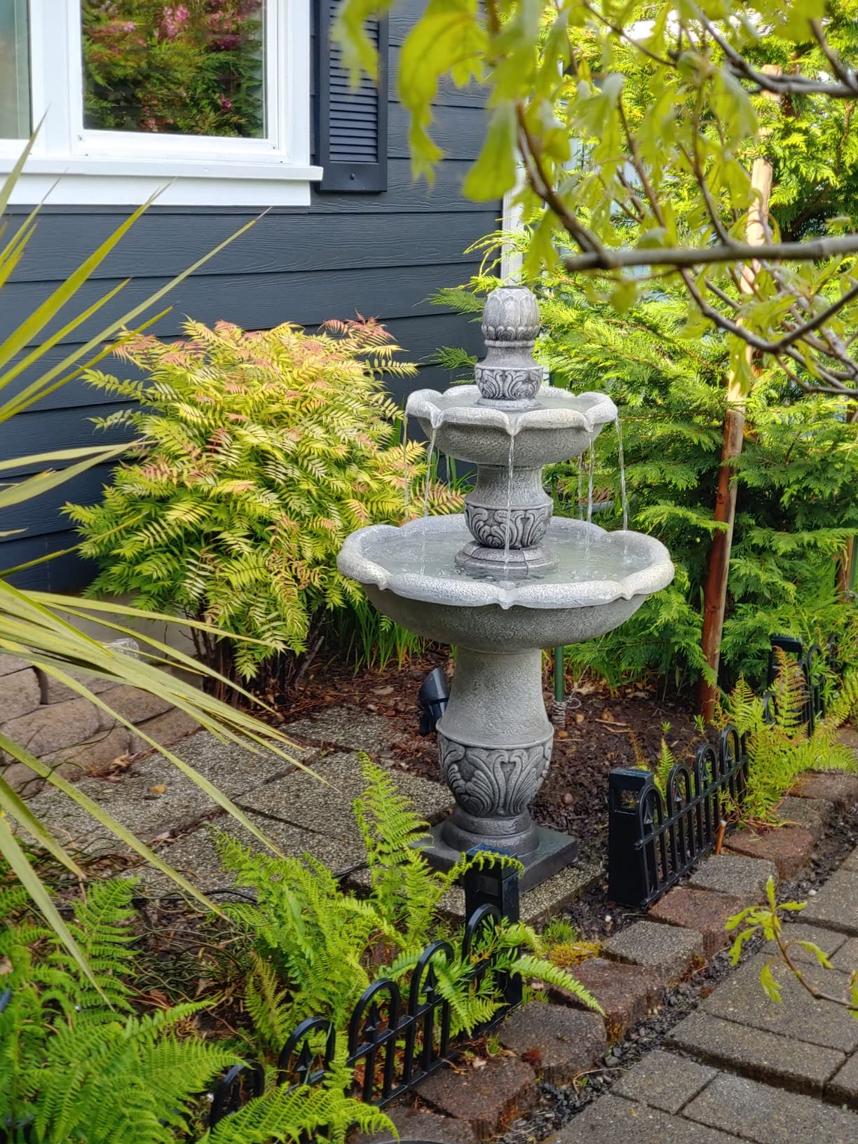 $21/mo - Finance Sunnydaze 2-Tier Outdoor Water Fountain - French ...