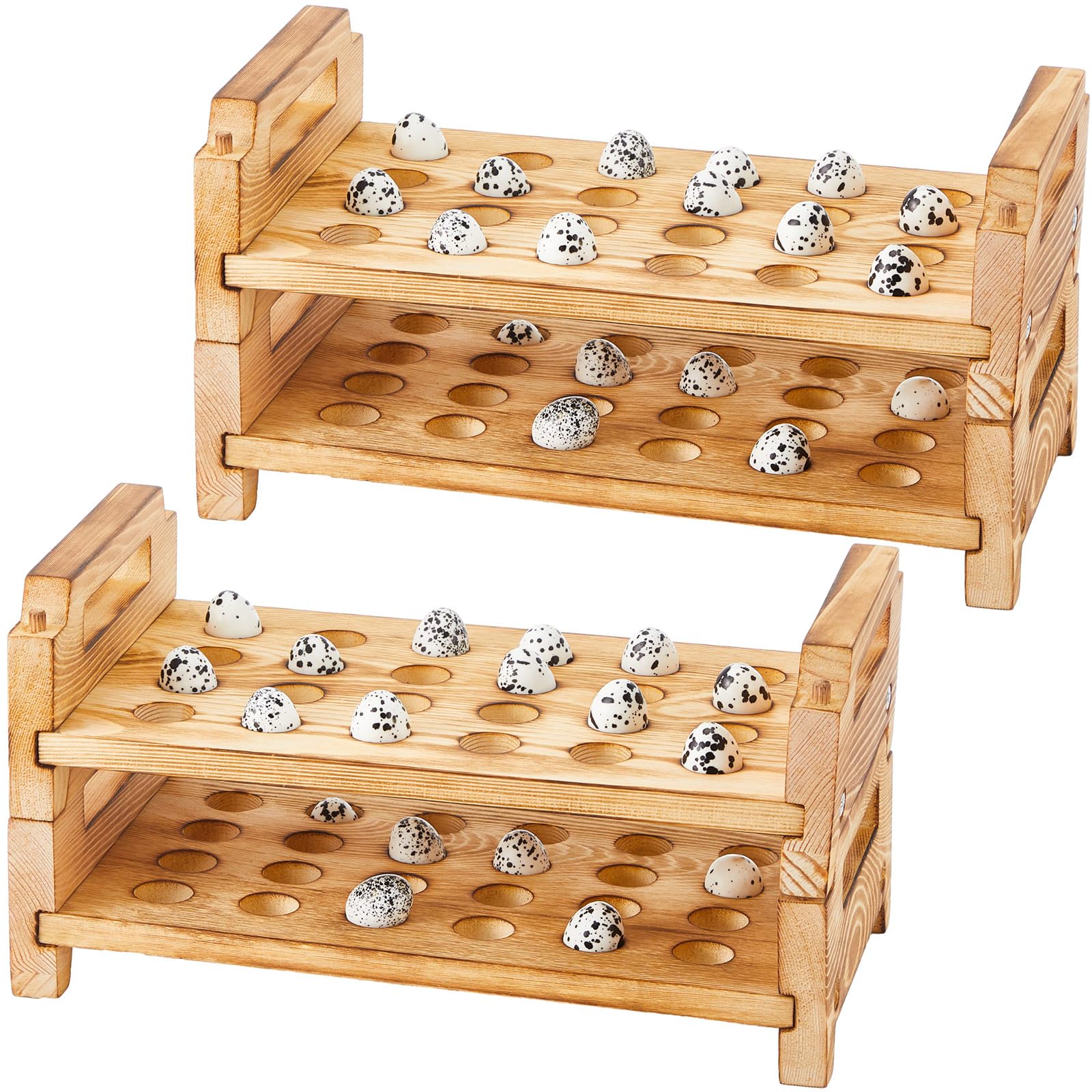 Amazon.com: Tioncy 2 Set Wooden Quail Egg Countertop Holders 96 Fresh ...