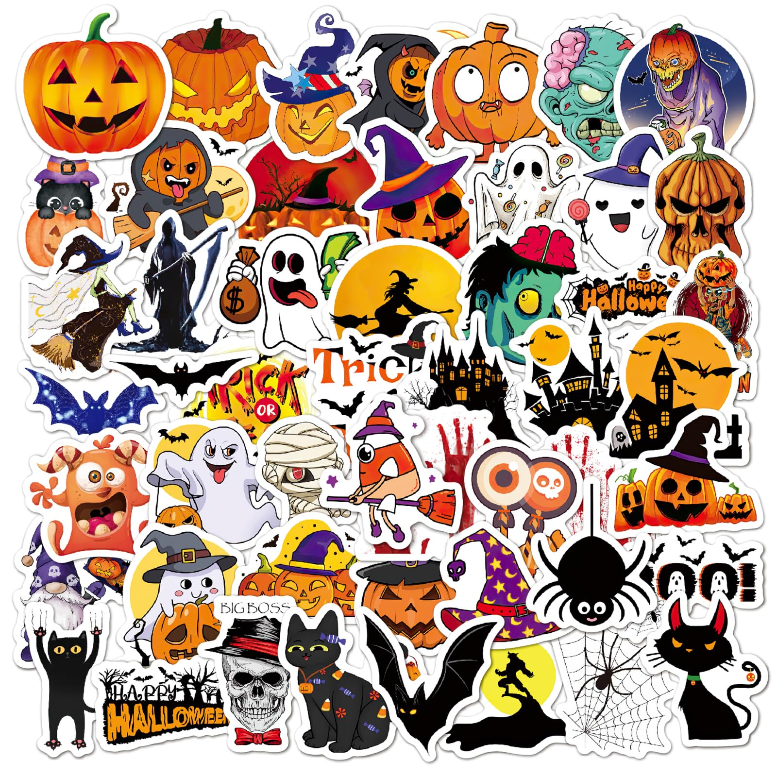 Amazon.com: Non-Repeating Halloween Stickers, Halloween Party Favors ...