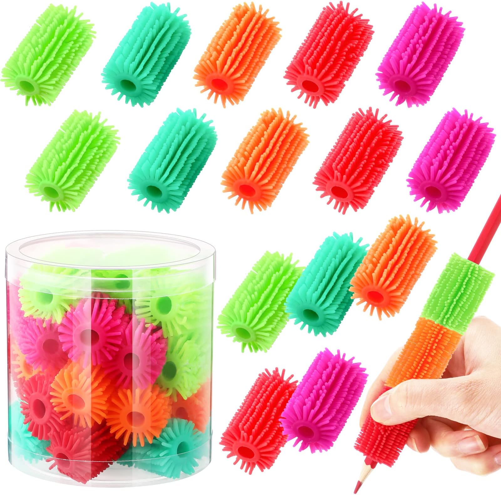 Amazon.com : 30 PCS Foam Pencil Grippers, 6 Colors Pencil Gripper for ...