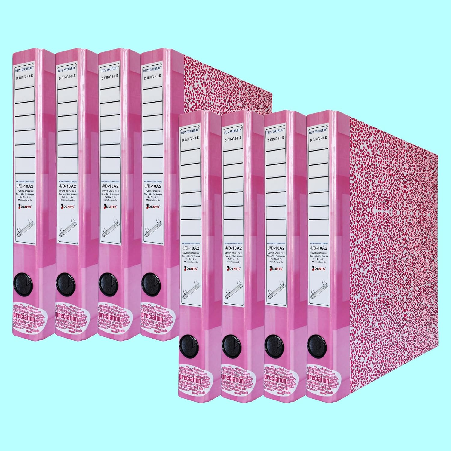 BuyWorld Laminated Office D-Ring Binders File Folder(Dot Pink) Projects ...