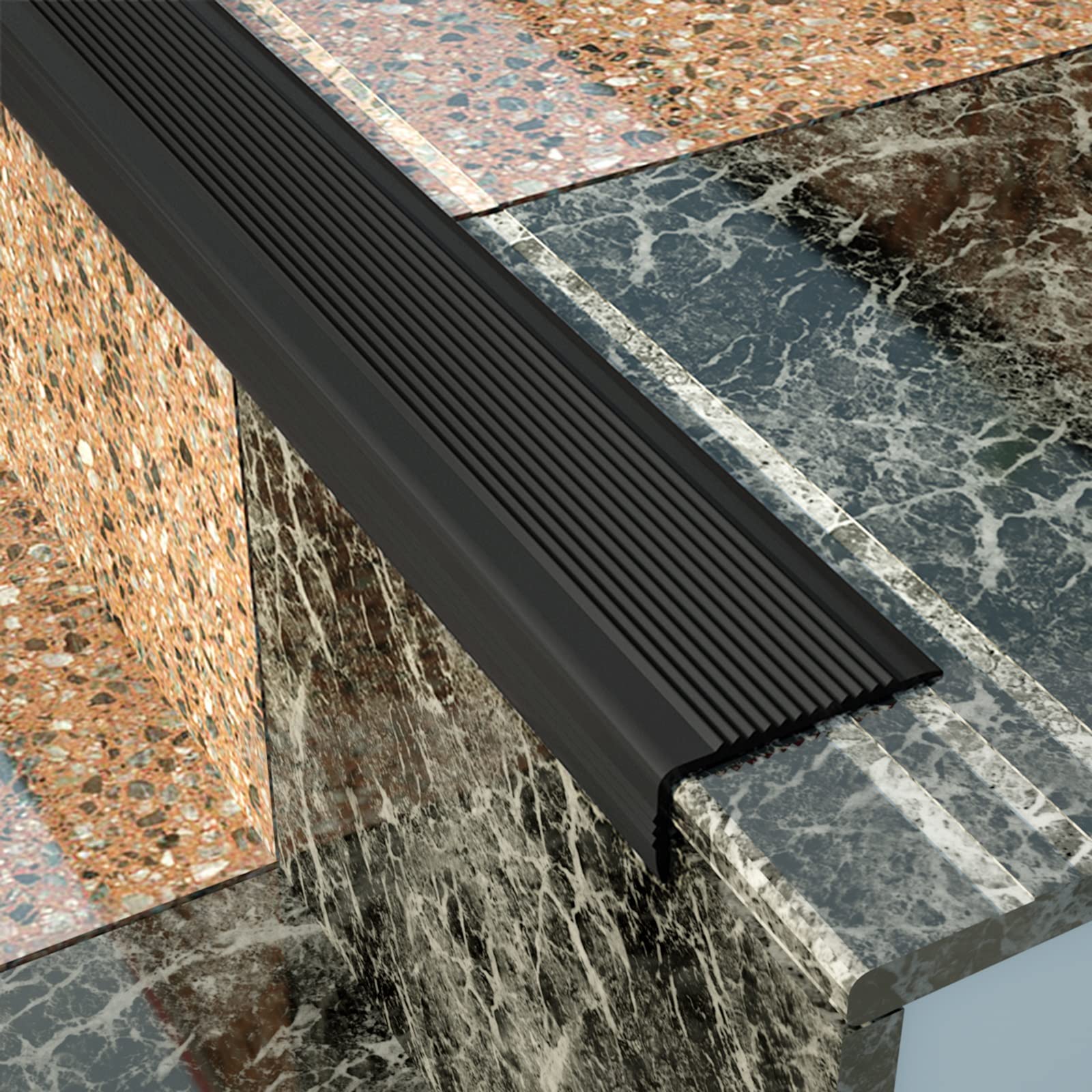Buy Stair Nosing Edge Trim, Rubber Non Slip Step Edge Nose Protector, L ...