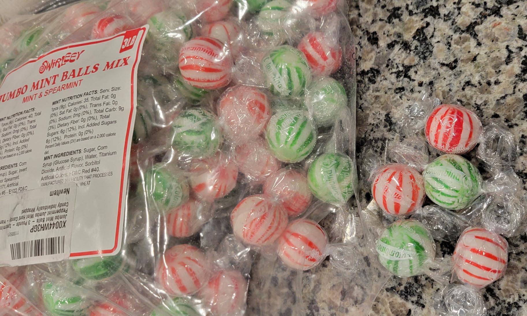 Amazon.com: Jumbo Mint Balls - Spearmint & Peppermint Hard Candies ...