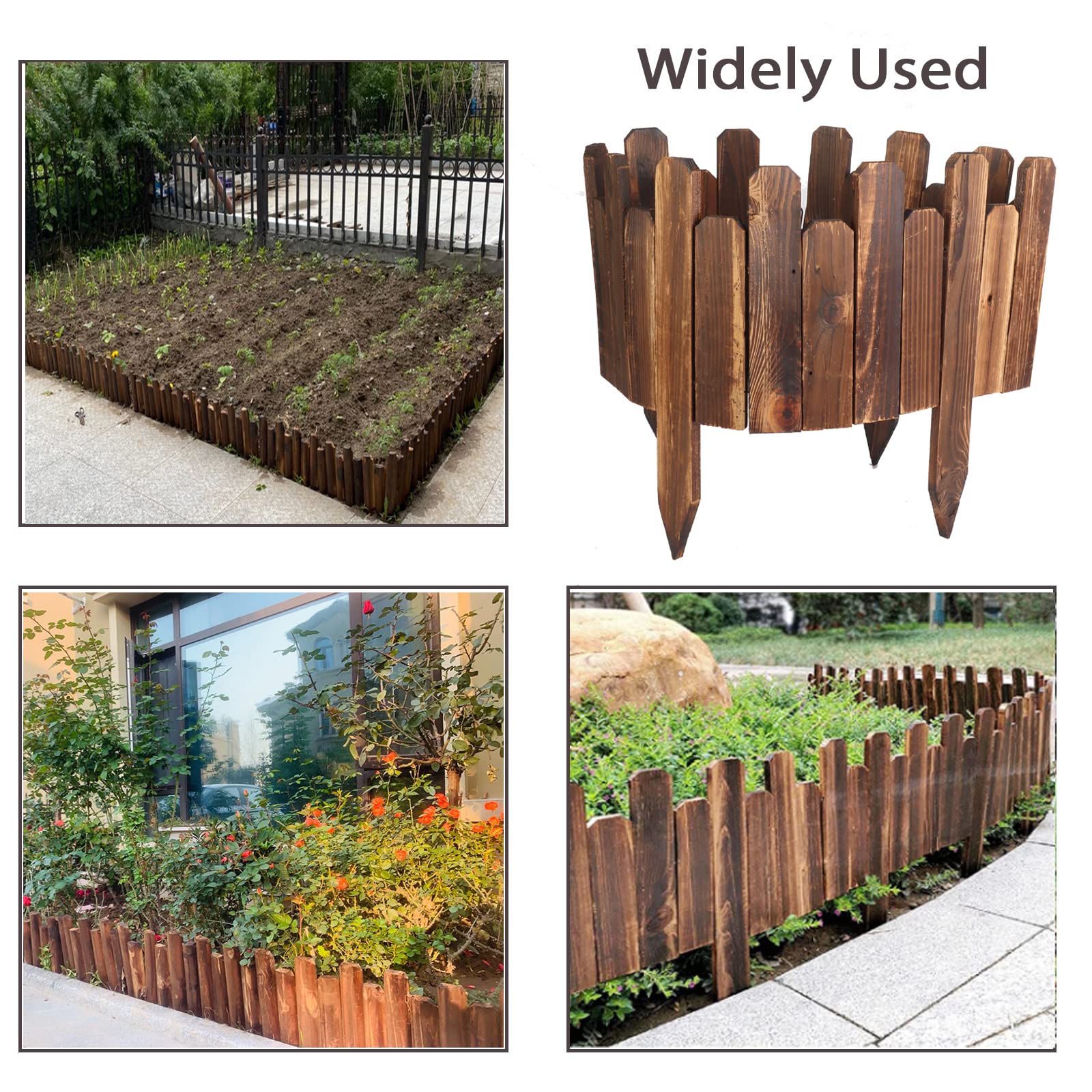 Snapklik.com : Gtouse Wooden Fence Edging, Garden Fencing Border