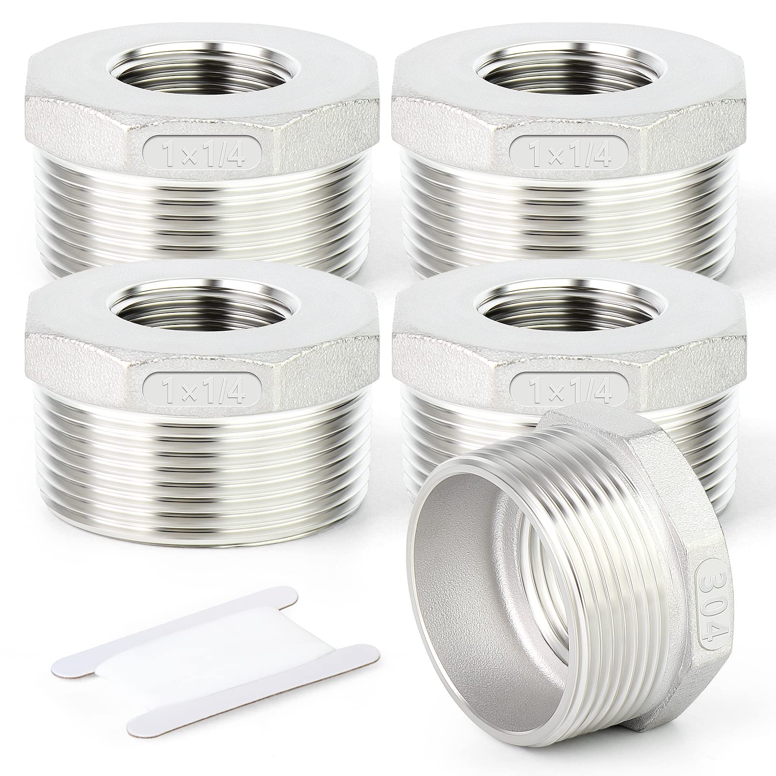 Snapklik.com : TAISHER 5PCS 304 Stainless Steel Reducer Hex Bushing