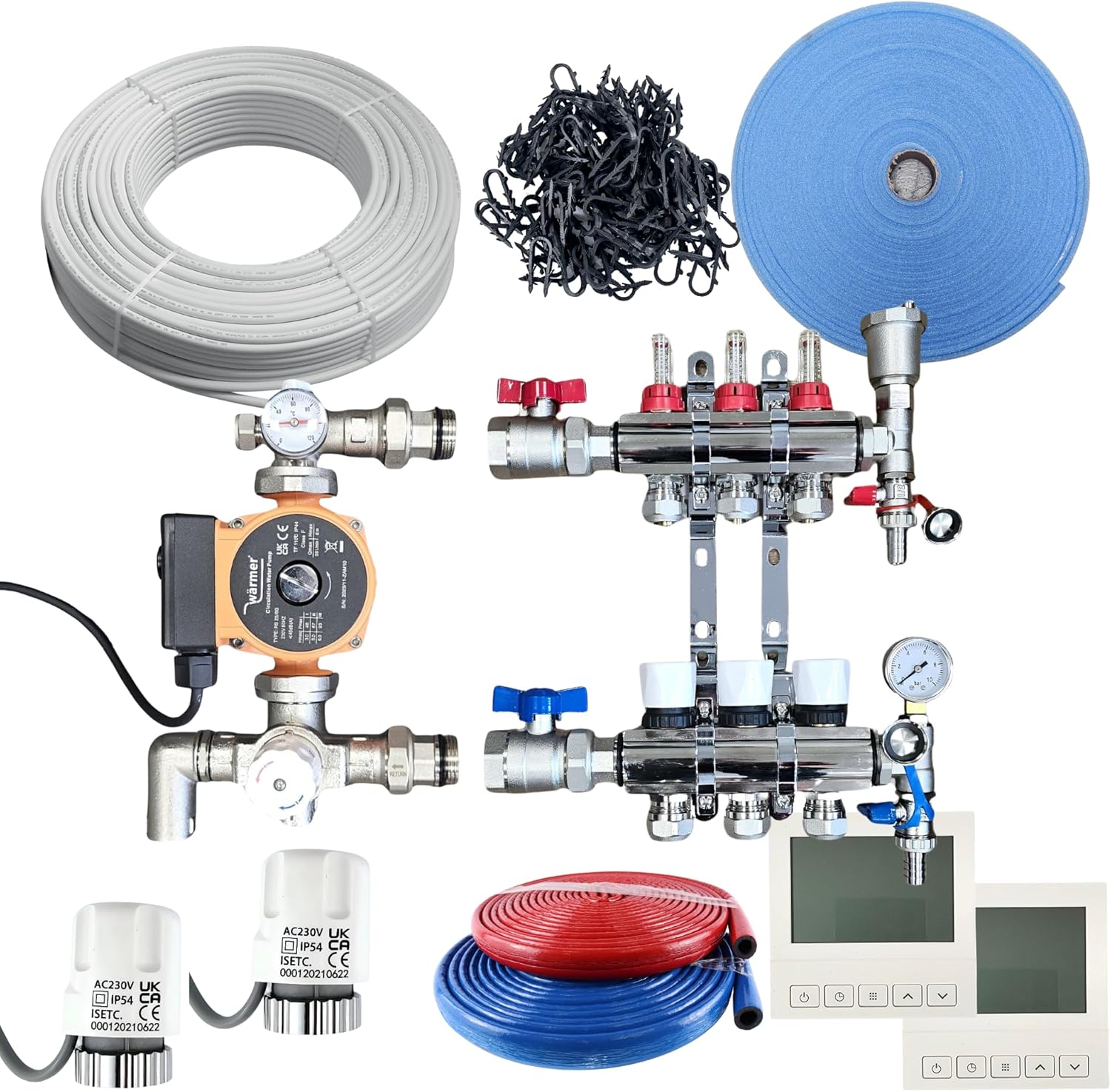 Wärmer System 30-35Sqm Water Underfloor Heating Kit 2 Room : Amazon.co ...