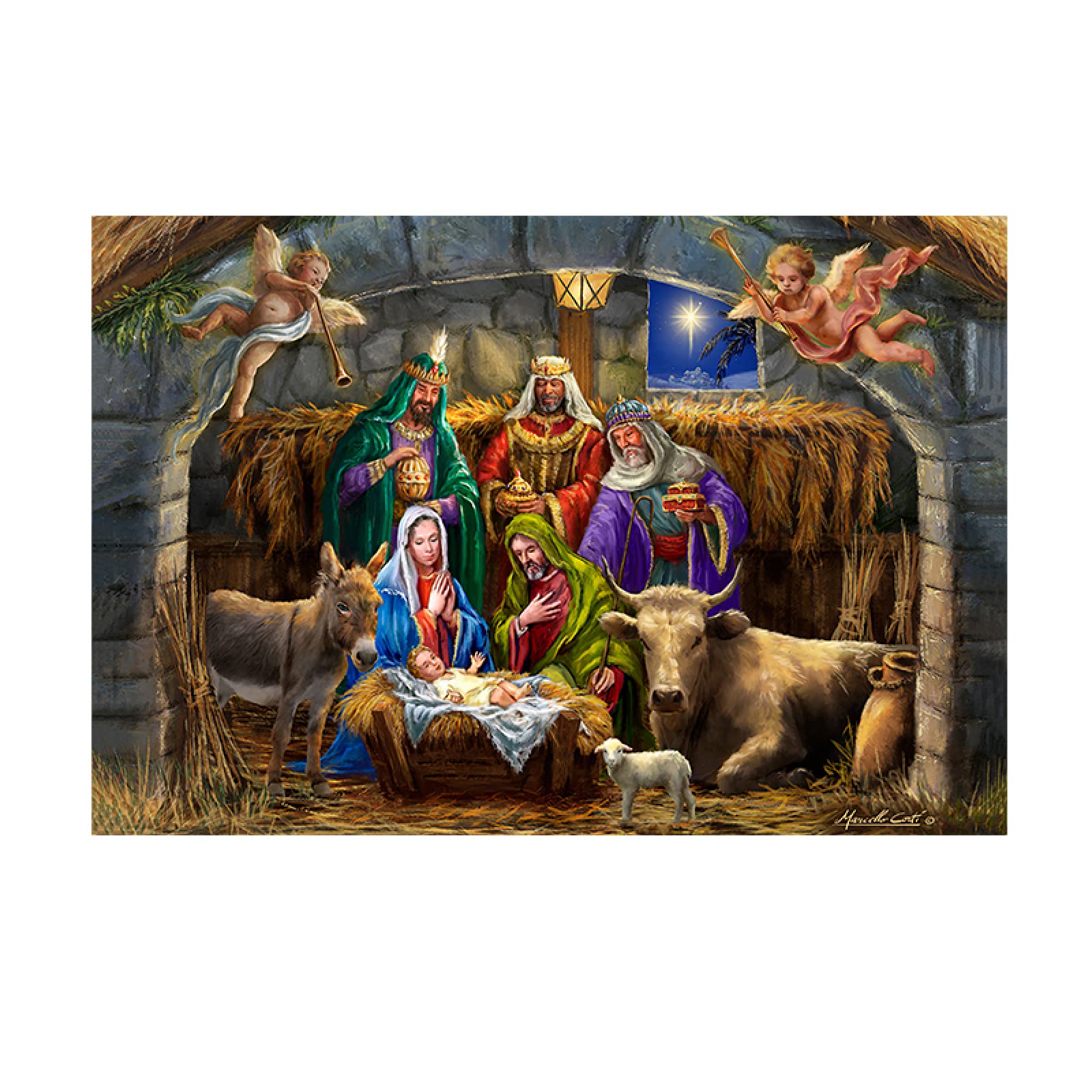 TANYANG Christian Nativity Manger Scene Poster Canvas Prints Jesus ...