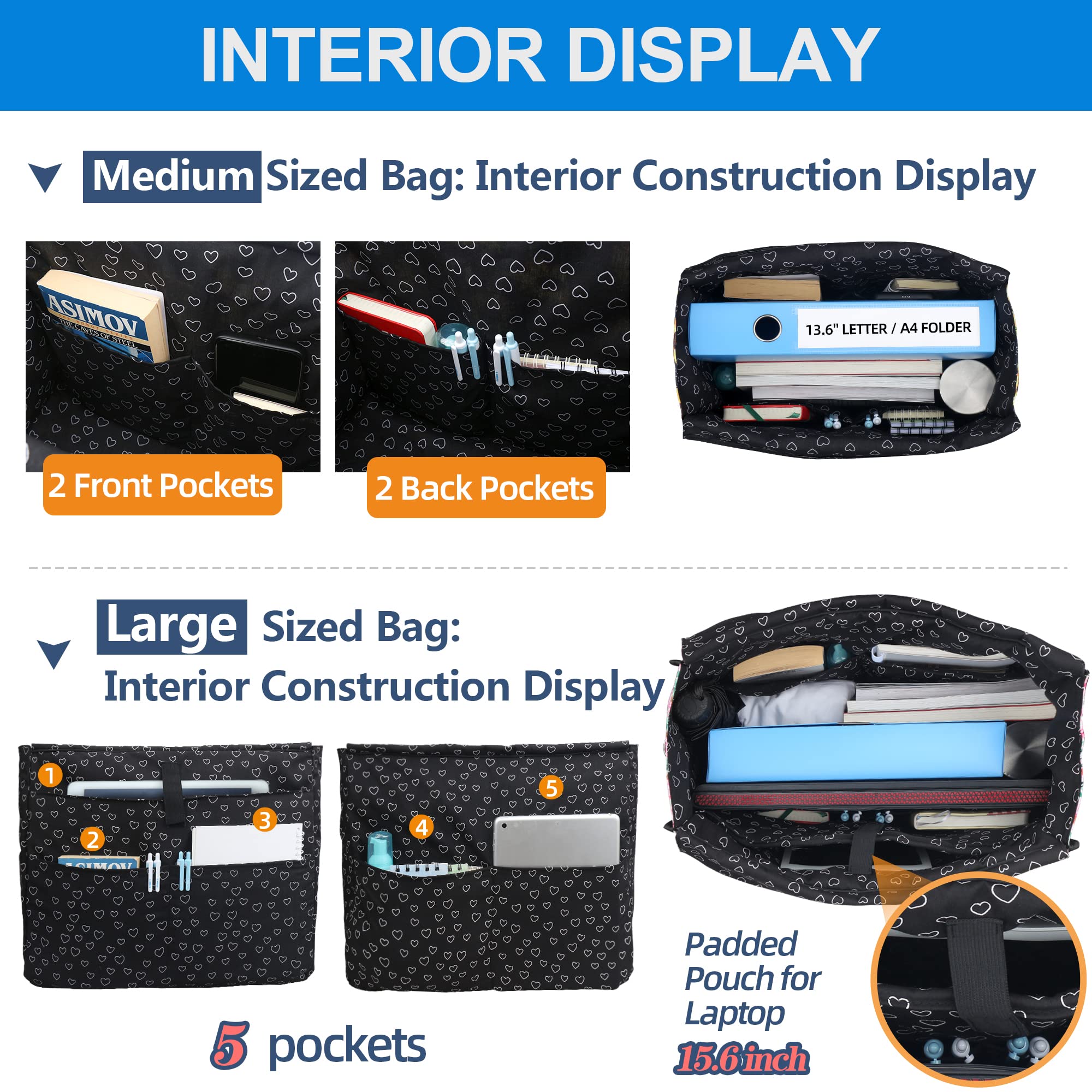 Snapklik.com : Nurse Bags For Work Nursing Bag Multiple Pockets Waterproof Organizing Zip Top ...