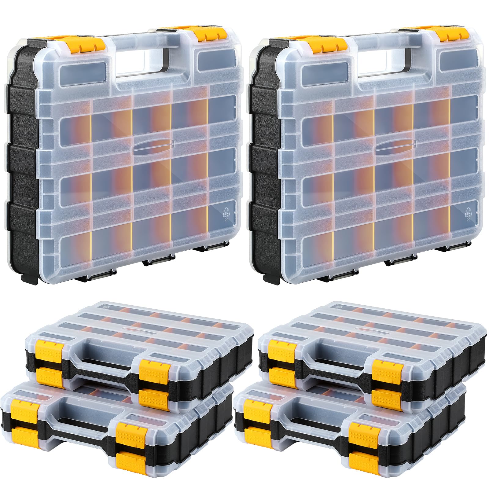 6 Pack Double Sided Tool Box Hardware Storage Organizer Small Parts ...