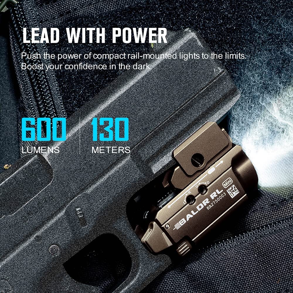 OLIGHT Baldr RL Mini Tactical Flashlight 600 Lumens with Red Beam,130M ...