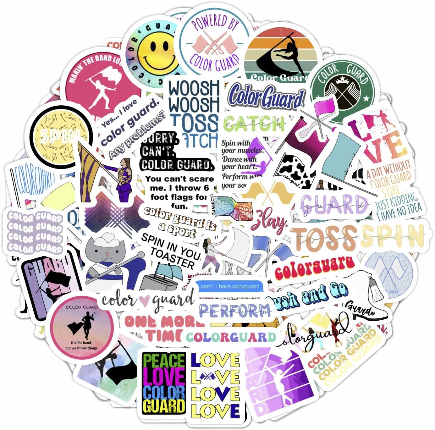 Amazon.com: BulbaCraft 100Pcs Color Guard Stickers for Water Bottle and ...