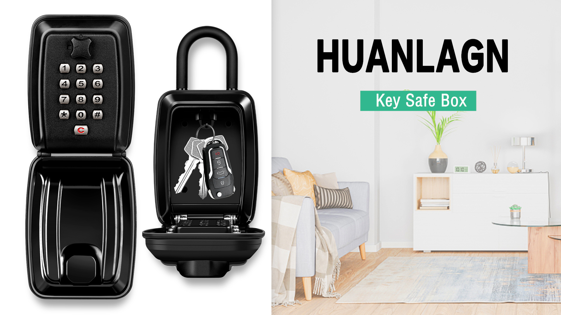 Snapklik.com : Lock Box For House Key,Key Lock Box For Door Handle 12 ...