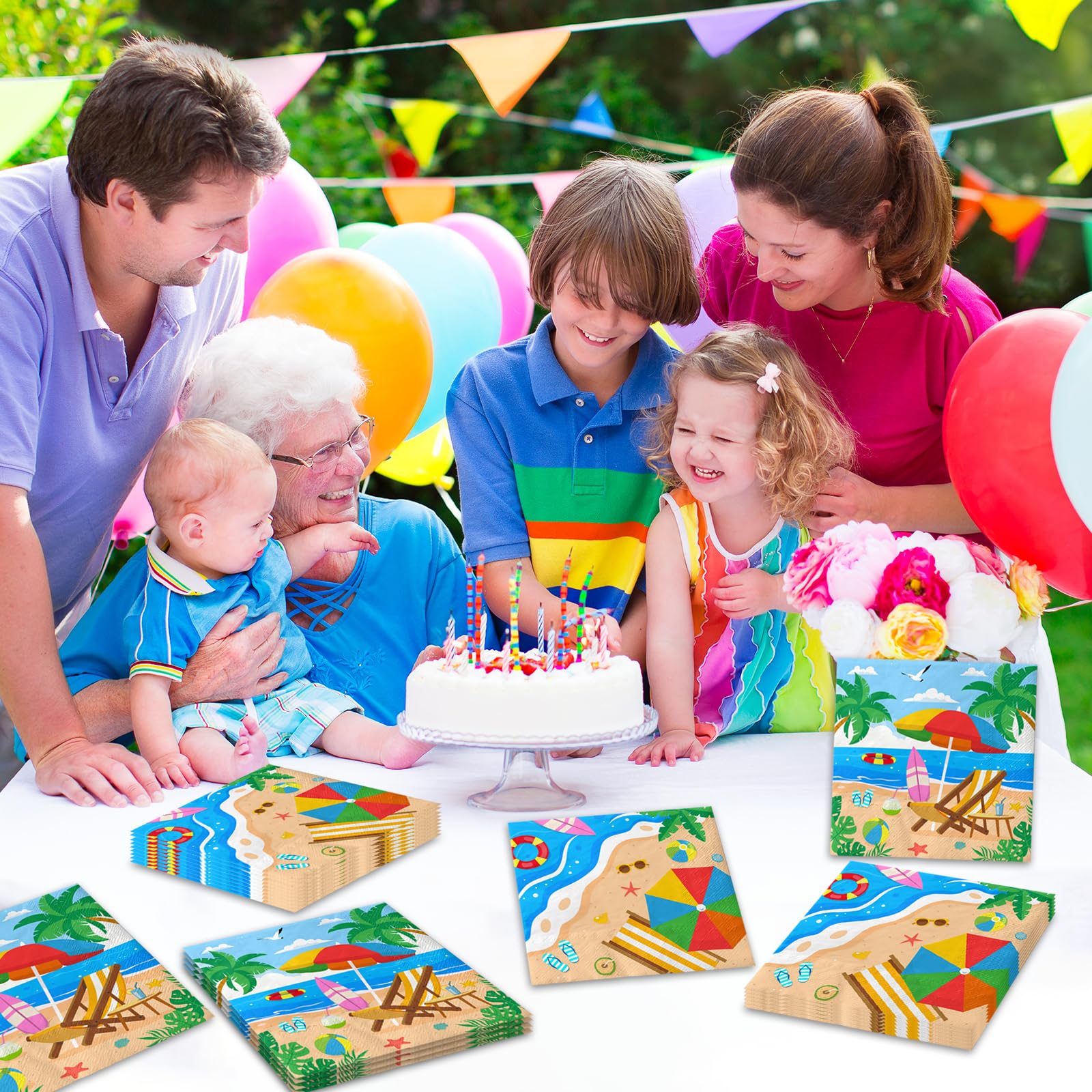 Snapklik.com : 40PCS Beach Party Decorations Summer Beach Party Napkins ...