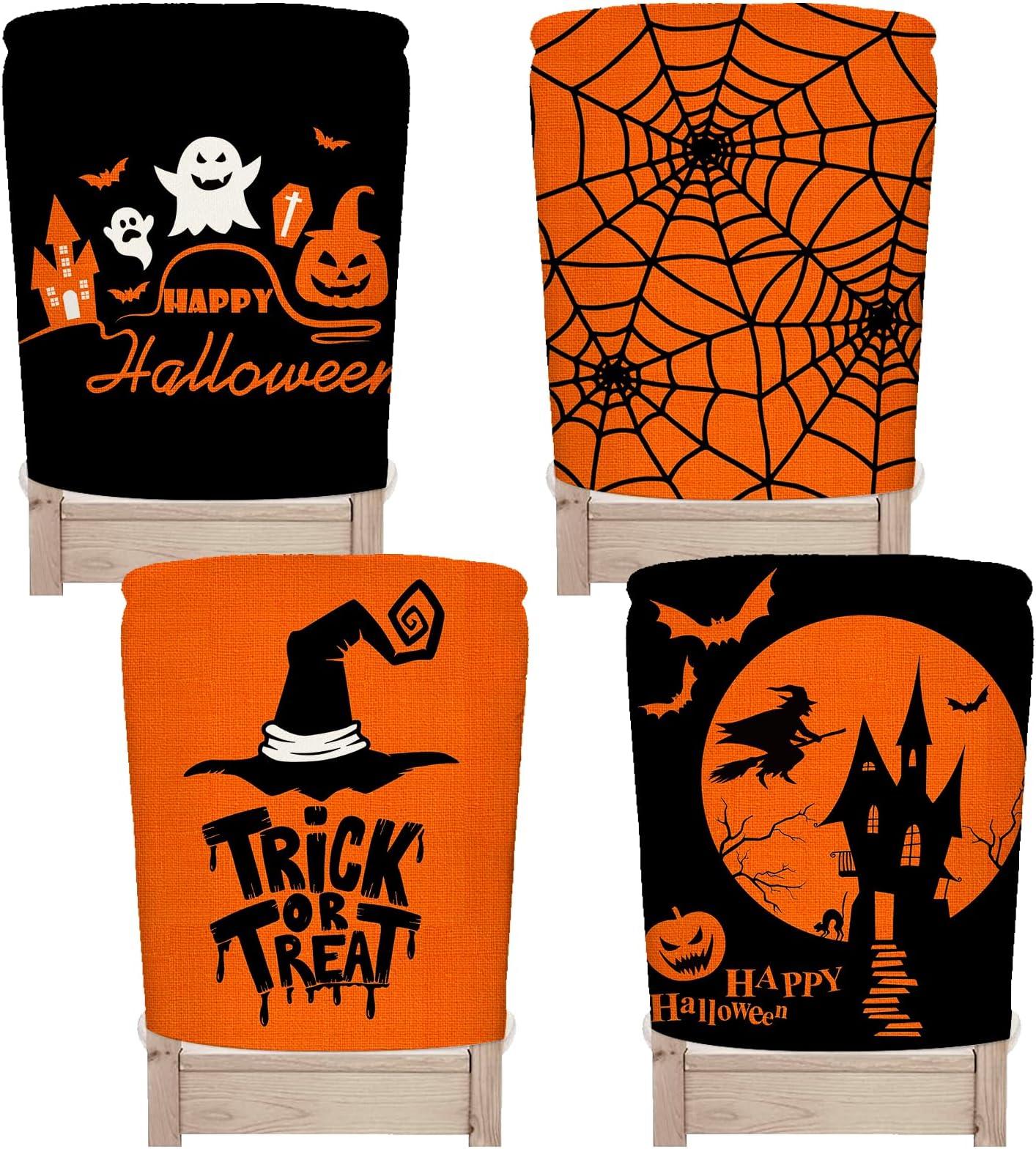 Amazon.com: Spooky Central Halloween Chair Covers, Ghost Tombstone ...